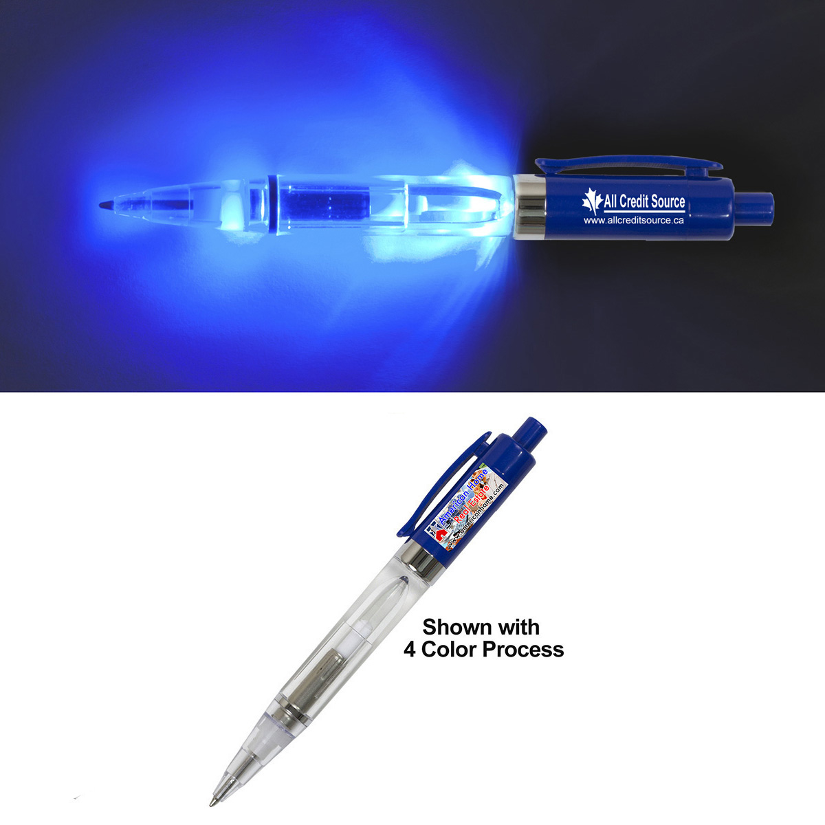 “Vicente“ Light Up Pen with BLUE Colour LED Light - Innovation Line Canada