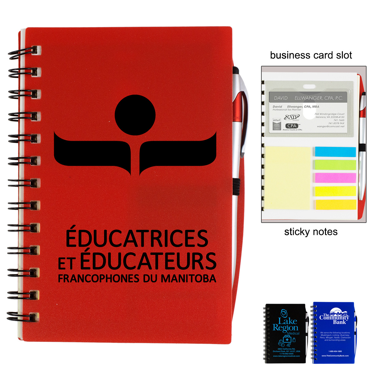 "ALLEGHENY" Stylish Spiral Sticky Notes, Flags and Pen Notebook ...