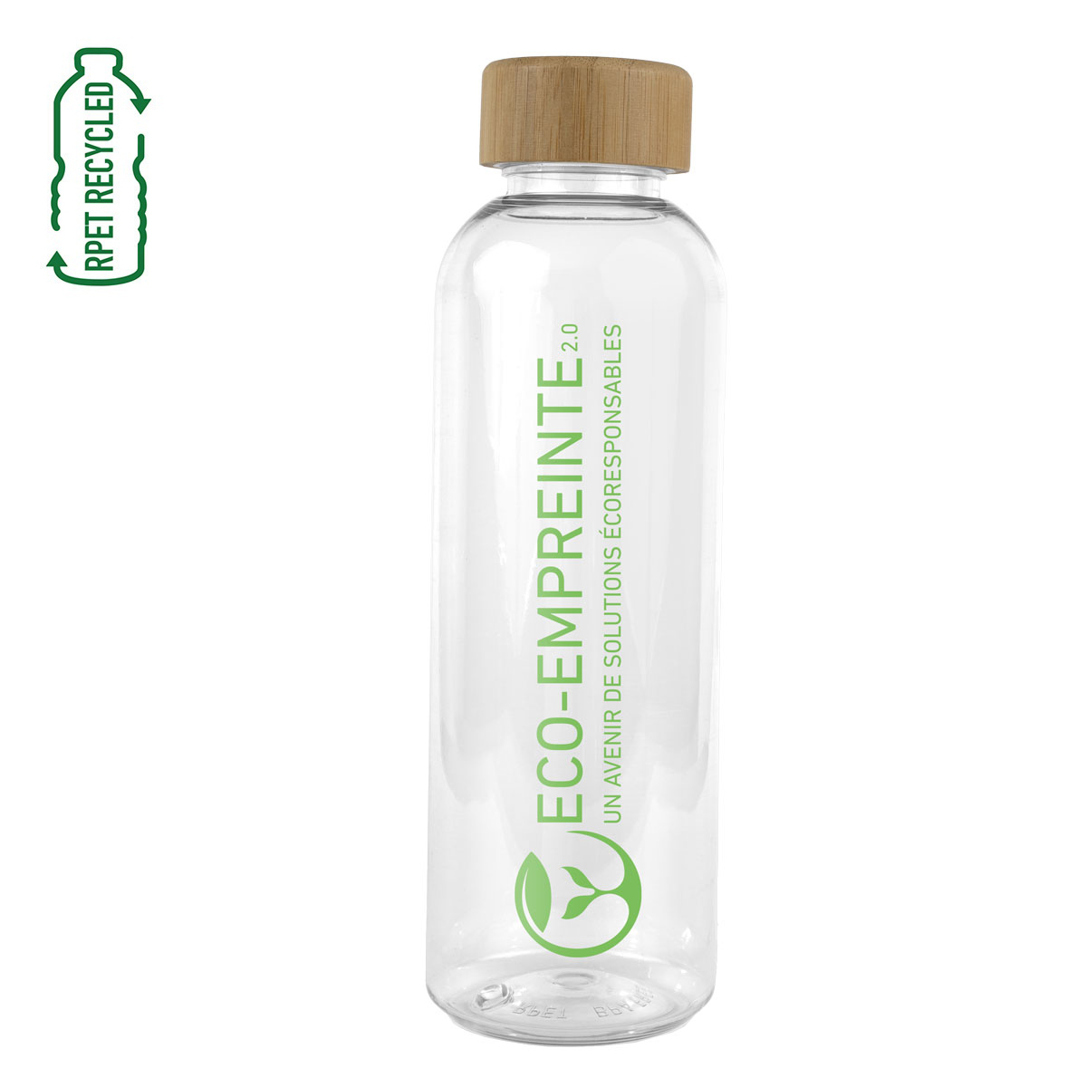 “CLEARLY” 22 oz Recycled RPET Bottle With Bamboo Cap - Innovation Line ...