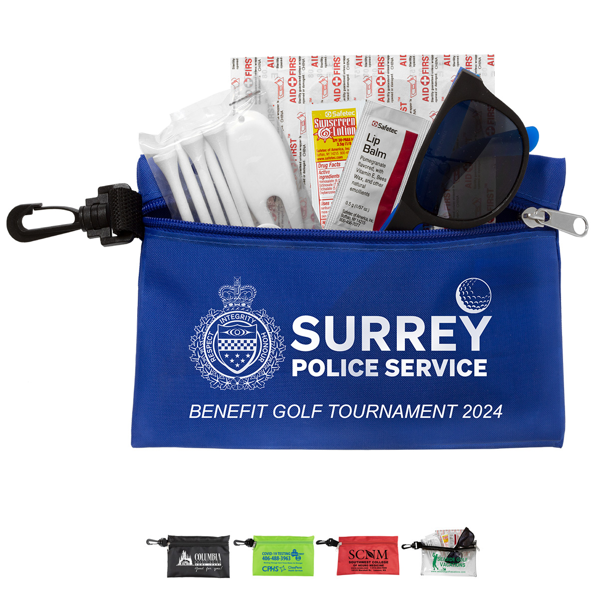 "CHIP" 15 Piece Golf Kit in Supersized Zipper Pack Components inserted ...