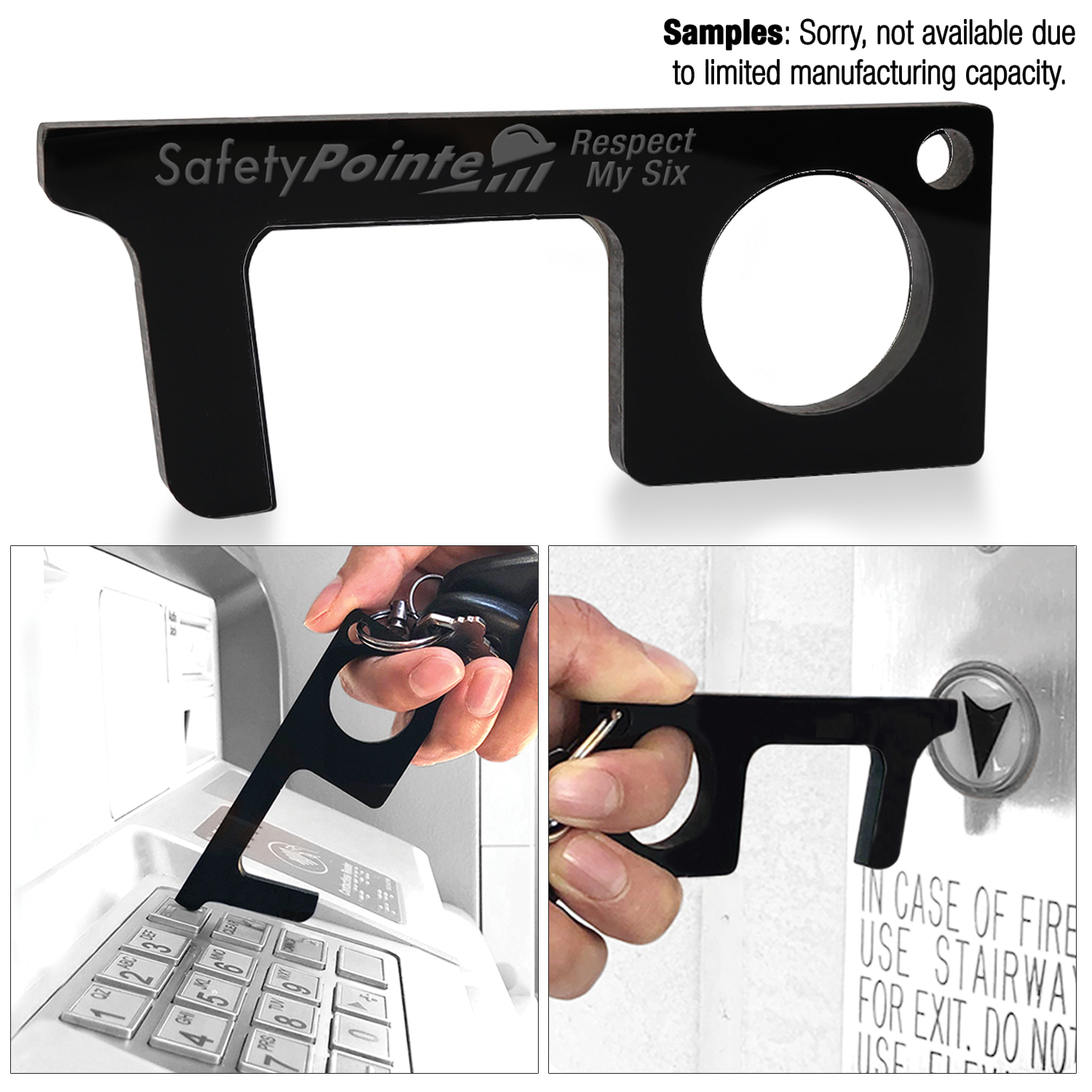 Touchless Acrylic Sanitary Key - Black - Innovation Line Canada